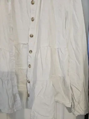 Ricki's | Tops | Rickis White Tiered Buttonfront Peasant Blouse Xl ...